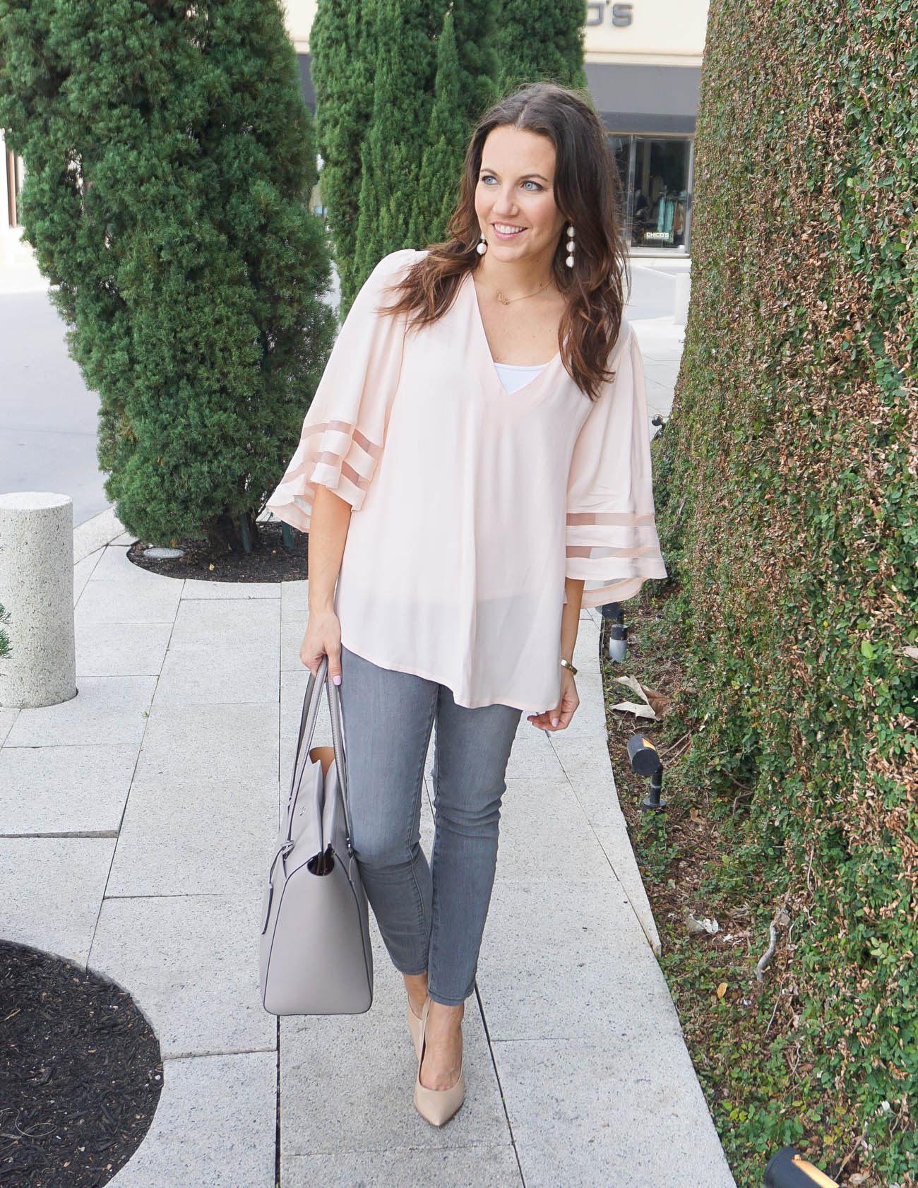 Big Sleeves & Blush Pink Top | Lady in Violet | Houston Fashion Blogger ...