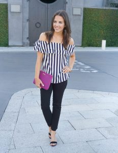 Ruffle Off the Shoulder Top | Lady in Violet | Houston Fashion Blogger ...