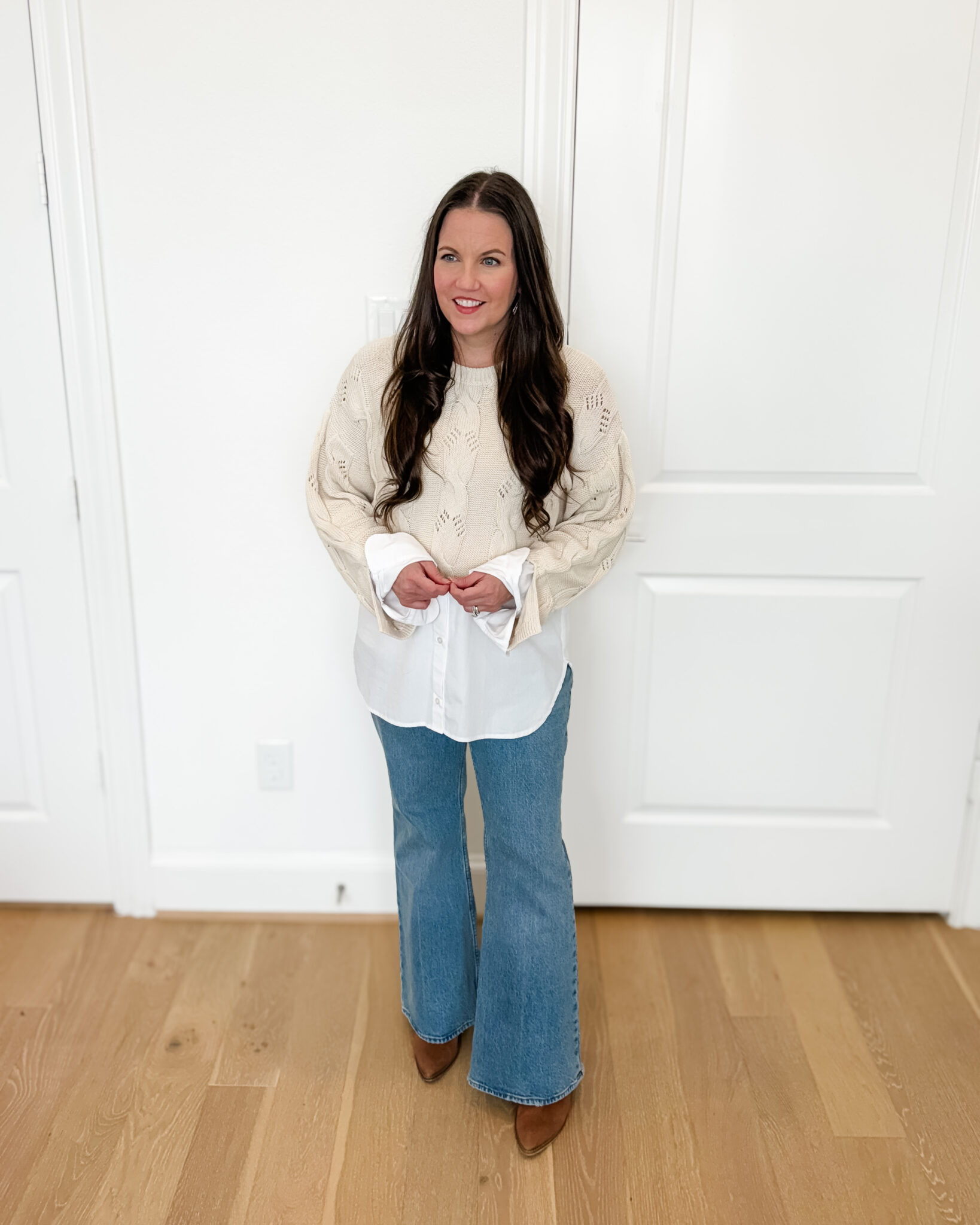 Pilcro Cable Twofer Sweater - Lady in VioletLady in Violet